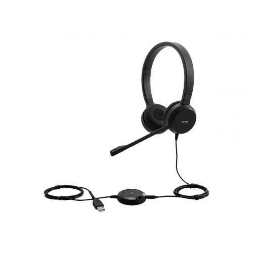 Lenovo Pro Wired Stereo VOIP Headset - Headset - on-ear - wired - black ...