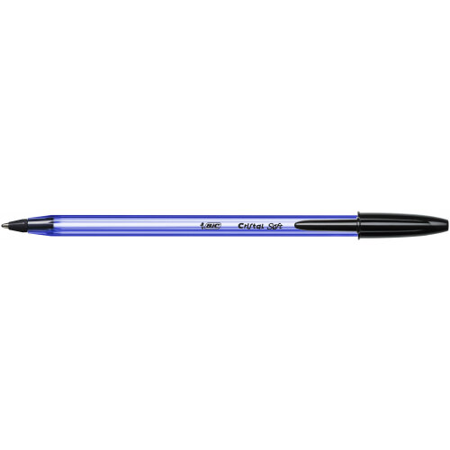 Bic Cristal Soft Ballpoint Pen 1.2mm Tip 0.35mm Line Black (Pack 50 ...