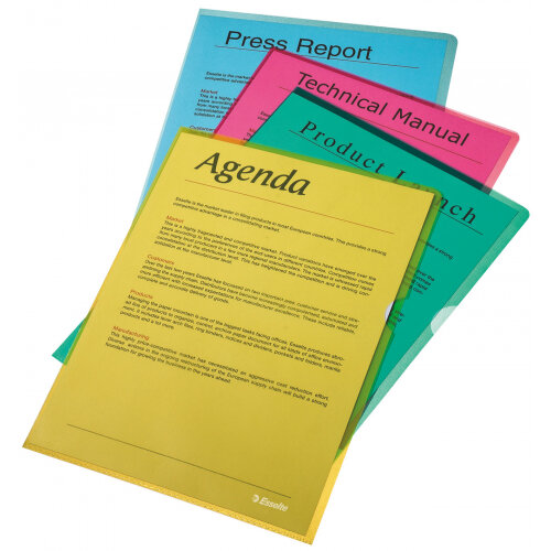 Esselte Cut Back Folder Polypropylene A4 105 Micron Clear (Pack 100 ...