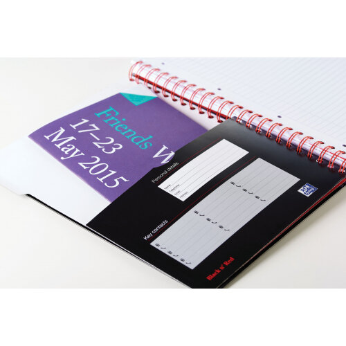 Oxford Black n Red Project Book A4 Hardback Wirebound Ruled Margin ...