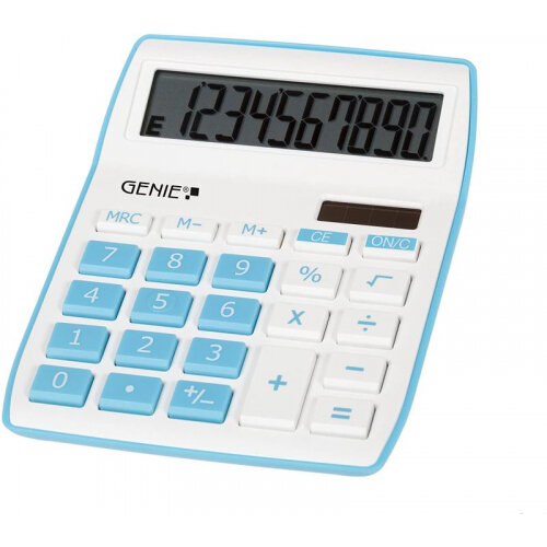 Genie 840B 10 Digit Desktop Calculator Blue - HuntOffice.co.uk