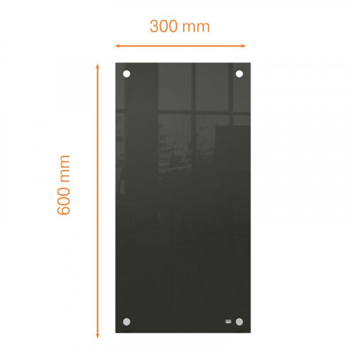 Nobo Small Glass Whiteboard Panel 300x600mm Black 1915609 - HuntOffice ...