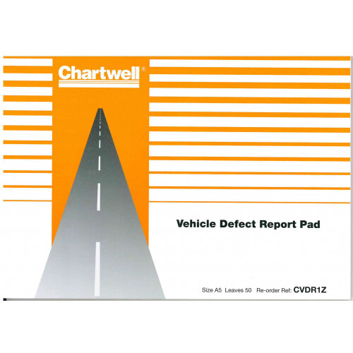 Vehicle Defect Report Book 50 Sheets CVDR1 Chartwell - Hunt Office UK