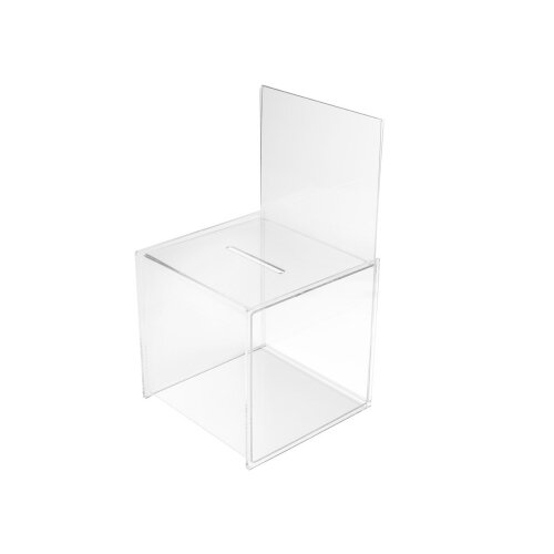 Deflecto Business Card Collection Box With Sign Holder Clear DE66001 ...