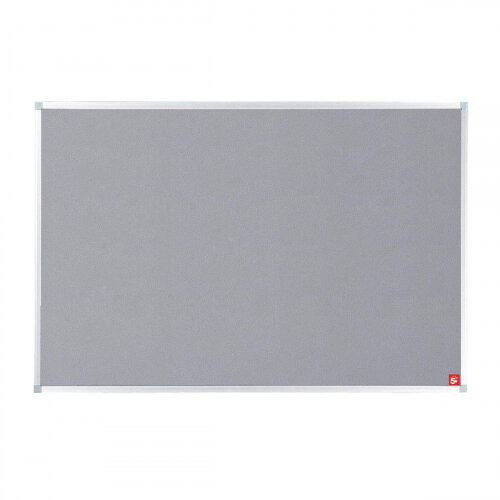 Grey Noticeboard with Aluminium Trim and Fixings 1200 x 900mm 5 Star ...