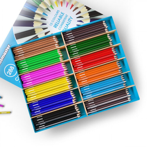 Classmaster Assorted Classroom Colouring Pencils in Display Box Pack of ...