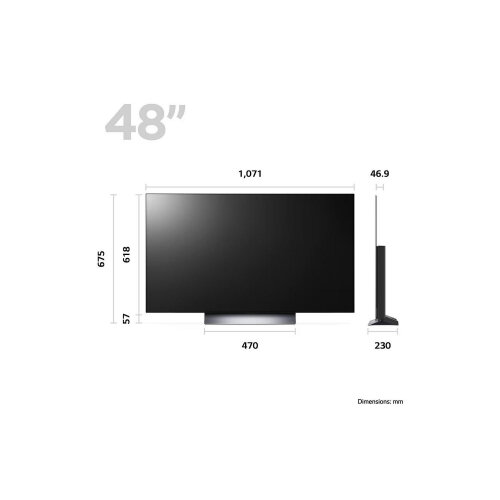 LG OLED Evo C3 48 Inch 4K Ultra HD 4 x HDMI Ports 3 x USB Ports Smart ...