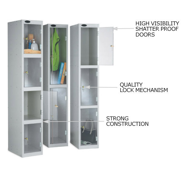 Clear Door Lockers - Hunt Office UK