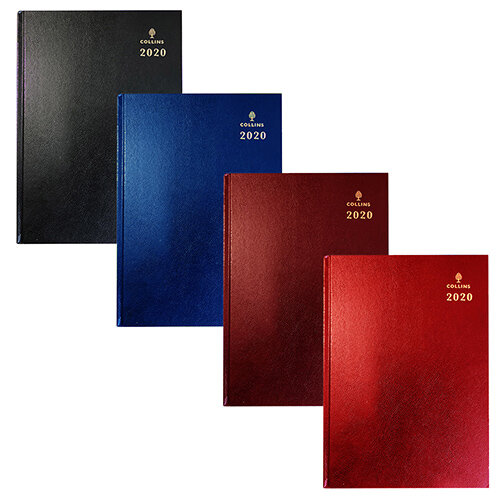 Collins A4 Desk Diary 2 Pages Per Day 2020 Black 47 - Hunt Office UK