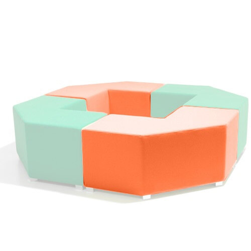 Link Tangent Right Angle Bench Orange - Fully Upholstered in Durable ...