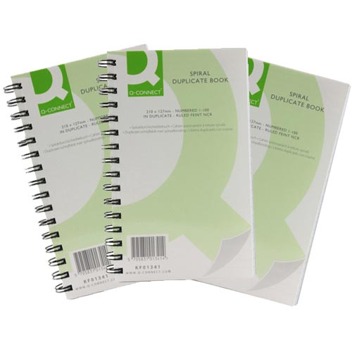 Q-Connect Wirebound Carbonless Duplicate Book 8x5 inches - Hunt Office UK