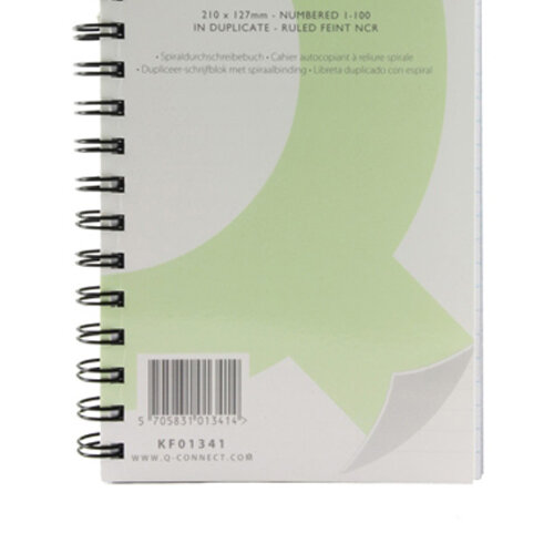 Q-Connect Wirebound Carbonless Duplicate Book 8x5 inches - Hunt Office UK