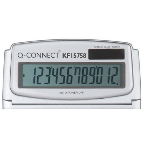 Q-Connect Large Table Top 12 Digit Calculator Grey - Hunt Office UK