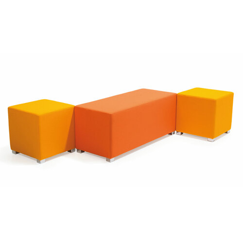 Link Cube Stool Orange - Fully Upholstered in Durable Fabric, Part of ...