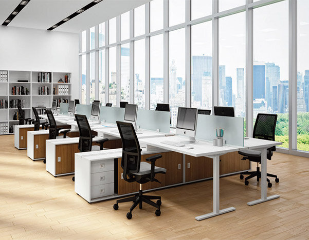 Quadrifoglio Idea Tube Call Centre Desk System - Hunt Office UK