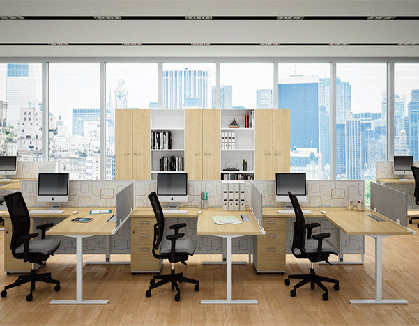 Quadrifoglio Idea Tube Call Centre Desk System - Hunt Office UK
