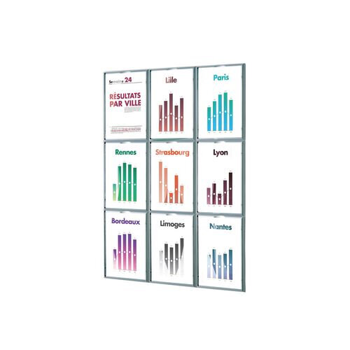 Aluminium Modular Poster Display Frames Pack 4 - Hunt Office UK