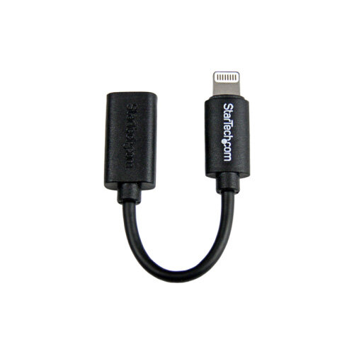 StarTech Black Micro USB to Apple 8-pin Lightning Connector Adapter for ...
