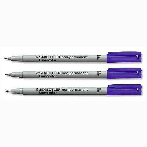 Staedtler 316 Lumocolor Pen Blue Non Permanent Fine 0.6mm Line 316-3 ...
