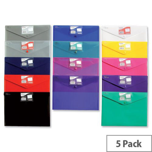 Snopake Polyfile ID Wallet File A4 Clear Pack 5 - Hunt Office UK