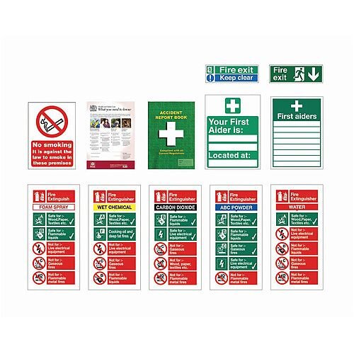 Safety Signs Starter Pack for Small Sized Businesses Pack of 10 Signs ...