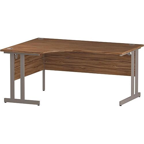 Impulse L-Shaped Left Hand Office Desk W1600xD1200/800xH730mm Silver ...