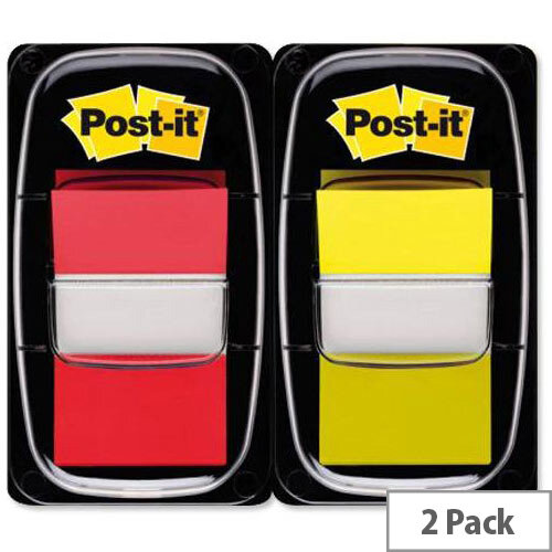 Post-it Index Flags Red/Yellow 2 x 50 Flags Ref 878812 - Hunt Office UK