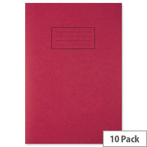 Silvine Exercise Book Ruled and Margin 80 Pages A4 Red EX107 Pack 10 ...