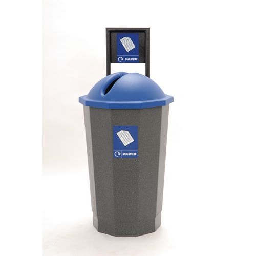 Blue Paper Recycling Bank 75L Colour Coded Eco Bin Blue 374620 - Hunt ...