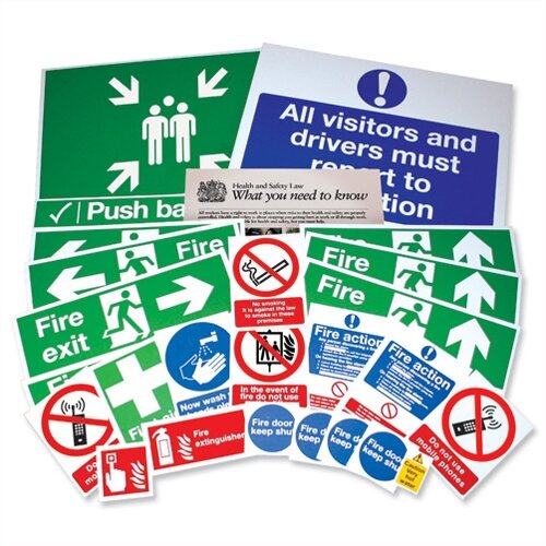 Office Safety Signs Kit Selection Various Polypropylene ISO7010 ...