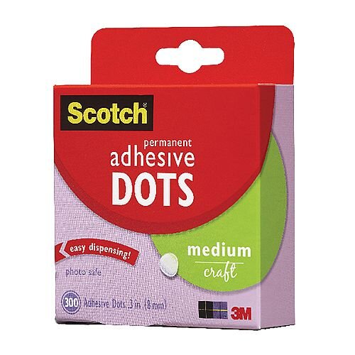 3M Scotch Permanent Adhesive Dots Medium Clear 010-300M - Hunt Office UK
