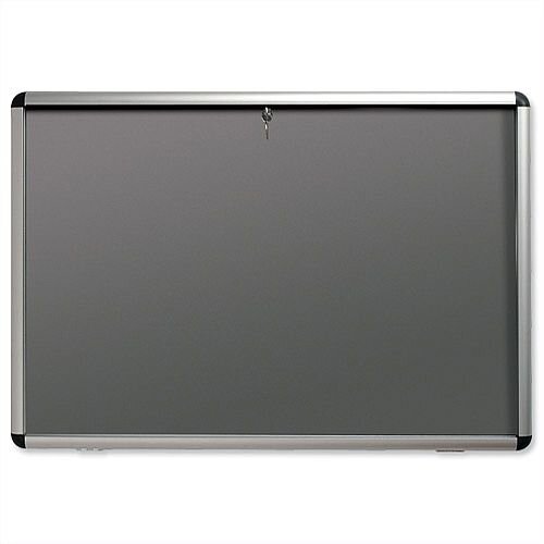 Nobo Display Cabinet Noticeboard A1 Lockable Grey - Hunt Office UK
