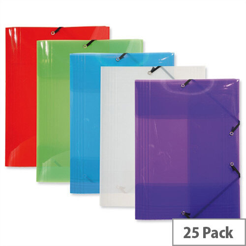 Exacompta Polypropylene Elasticated Three Flap Folder A4 Assorted ...