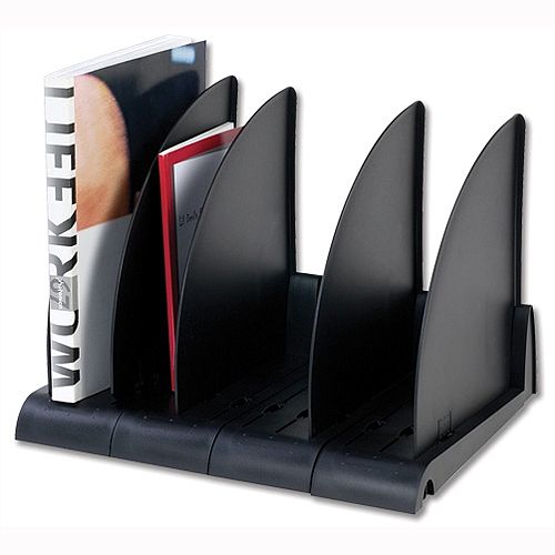 Avery DTR Book Rack 4 Sections Black - Hunt Office UK