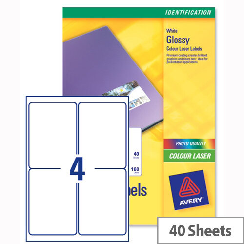 Avery L7769 40 Address Labels Colour 4 Per Sheet 139 X 99 1mm 160 