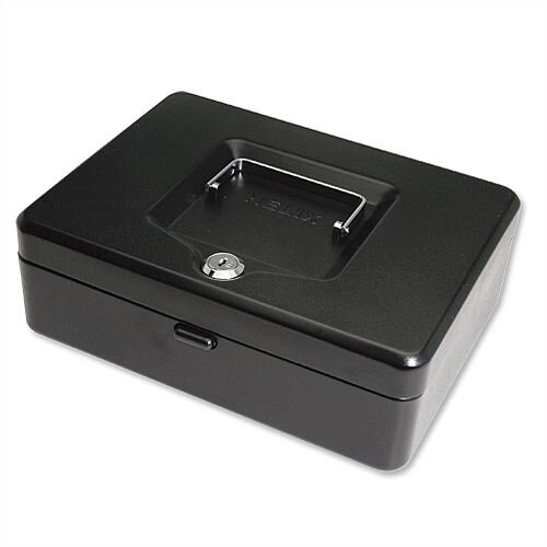 Cash Box 10 Inch Key Lockable 250mm Black 2 Keys Removable Coin Tray ...
