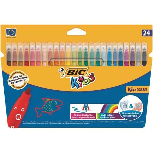 Bic Kids Couleur Felt Tip Colouring Pen Assorted Colours (Pack 24 ...