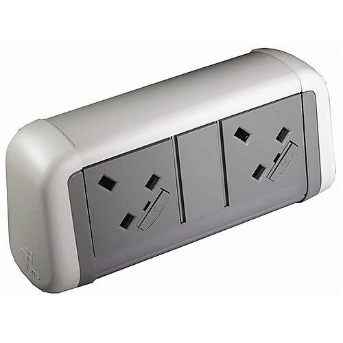 CMD Contour 2 Power White & Grey Desktop Unit 94PS01 - Hunt Office UK