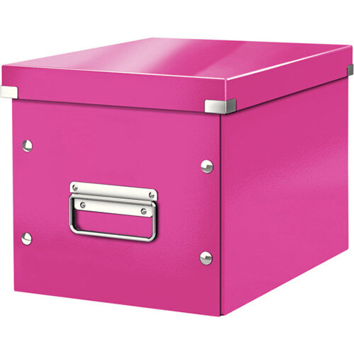 Leitz Box Click & Store Cube Medium Storage Box Pink - Hunt Office UK