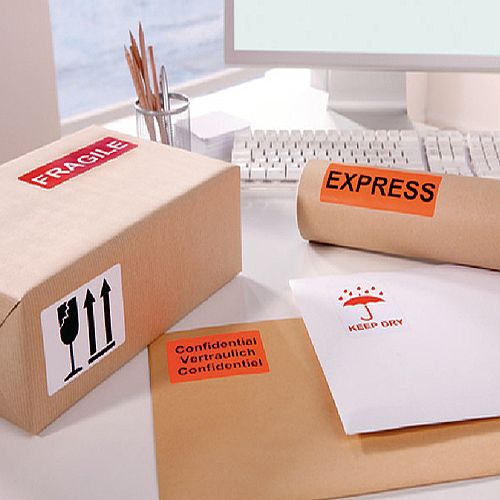 Avery Red Printable Warning Label Pack of 200 - Hunt Office UK