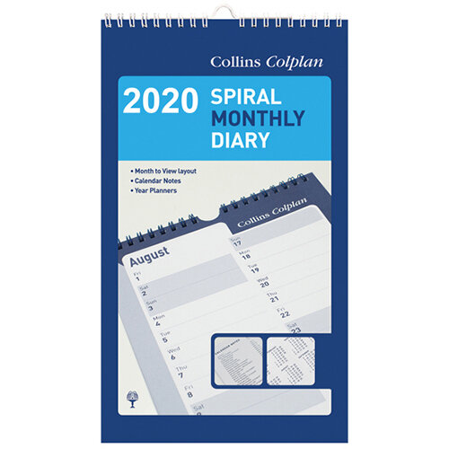 Collins Colplan Monthly Spiral Diary 2020 64 - Hunt Office UK