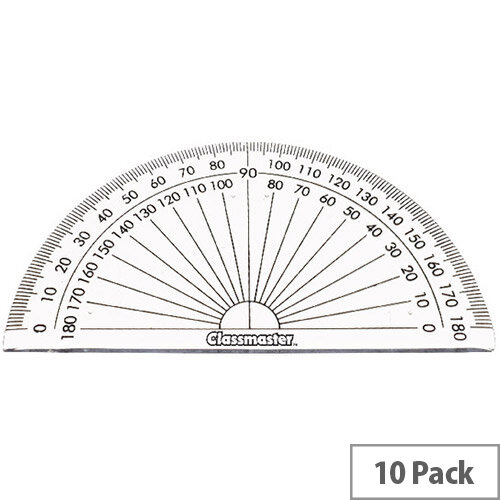Classmaster 180 Degree Protractor Pack of 10 899595 - Hunt Office UK