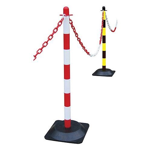 860mm high Faithfull Plastic Post for Chain - Red & White - Hunt Office UK