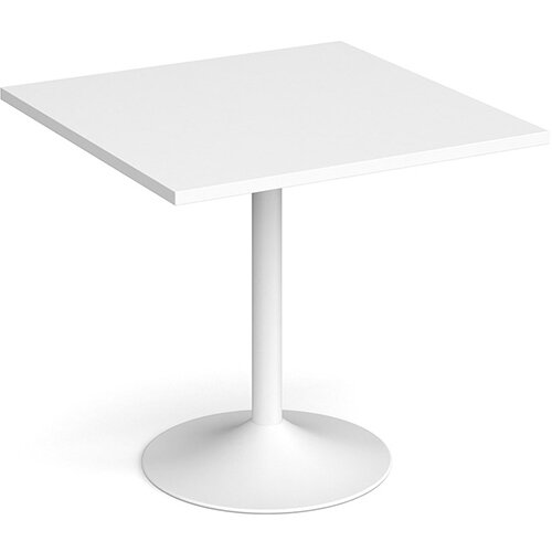 Genoa Square White Dining Table with White Trumpet Base 800mm - Hunt ...
