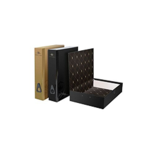 Concord Noir Box File A4 Black and Gold Pack of 10 - Hunt Office UK