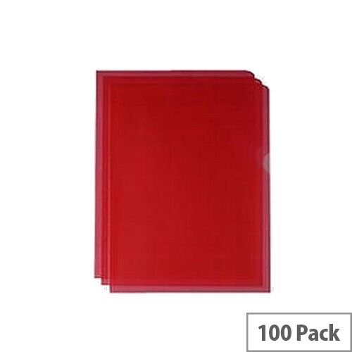 Q-Connect Cut Flush Folder A4 Pack of 100 Red - Hunt Office UK