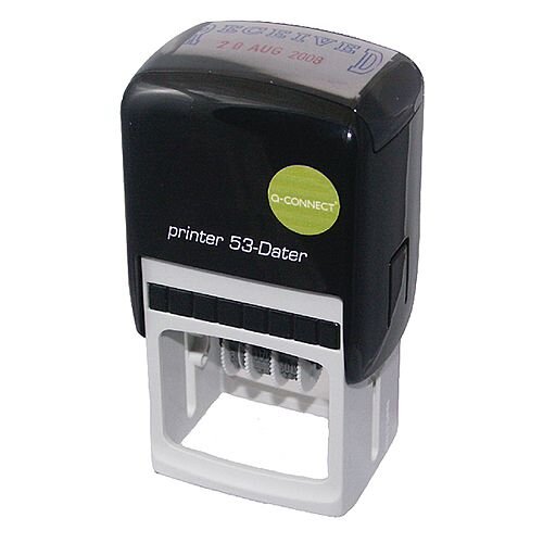 Q-Connect Custom Date Self-Inking Stamp 43x28mm KF71433 - Hunt Office UK