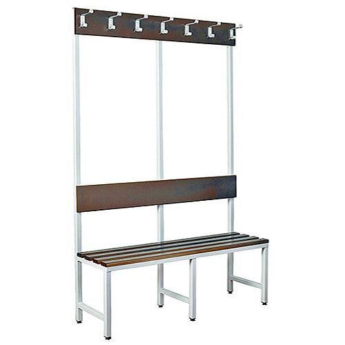 Free Standing Single Sided Changing Room Bench With 7 Hook Panel ...