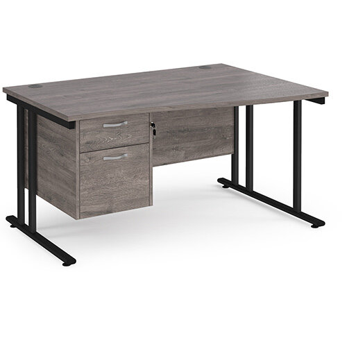 Maestro 25 Right Hand Wave Desk 1400mm Wide With 2 Drawer Pedestal ...