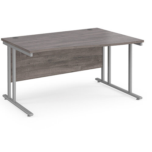 Maestro 25 Right Hand Wave Desk 1400mm Wide - Silver Cantilever Leg ...